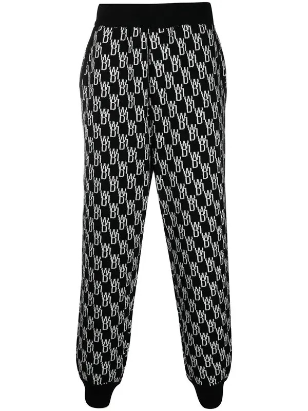 We11Done Intarsia Knit Track Trousers - Black