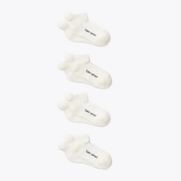 Tory Burch Performance Compression Pom-pom Socks, 4-pack