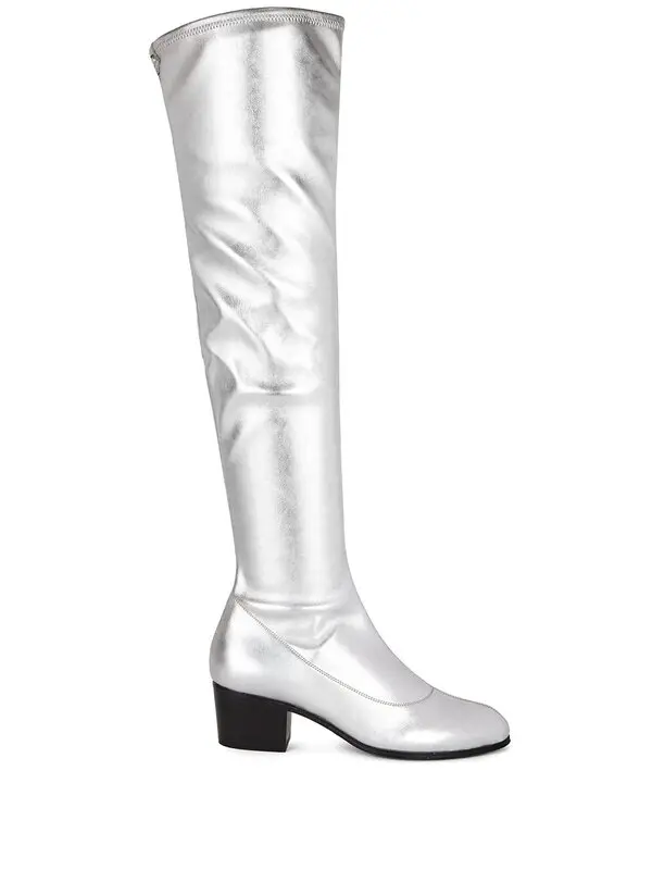 GIUSEPPE ZANOTTI Metallic Leather Knee-high Boots