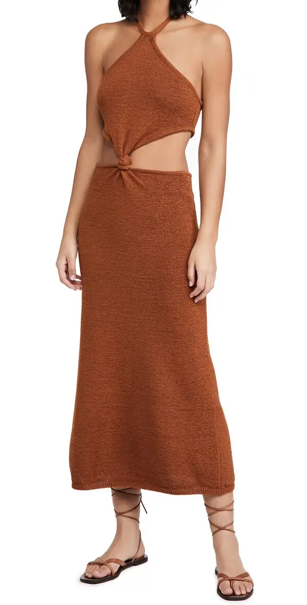 cult gaia cameron knit dress Cult Gaia Cameron Maxi Dress - White