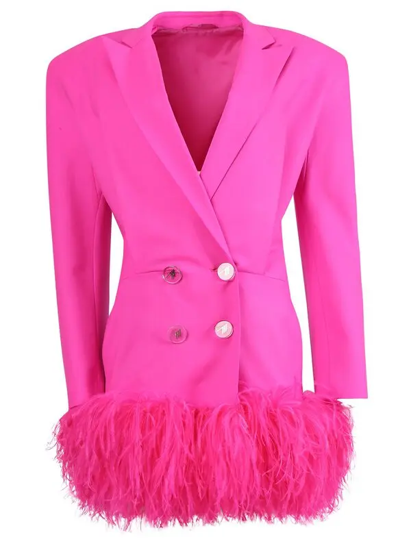 open lace back dress 21SIX Pink Rosa Taffeta Feather Blazer Dress main image 1