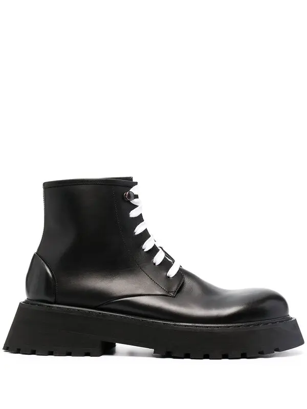 Marsèll Lace-up Leather Boots - Black