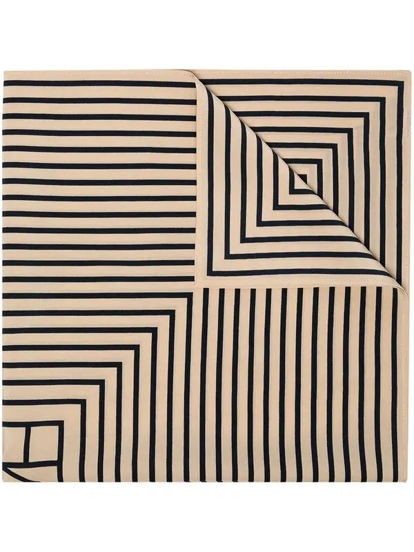 TOTÊME Geometric Monogram Print Silk Scarf - Neutrals
