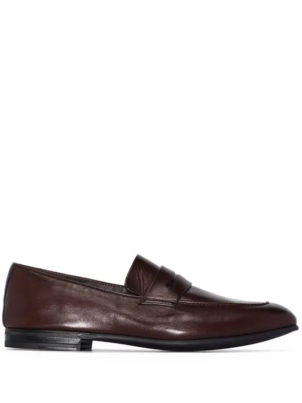 Ermenegildo Zegna Brown Dress Loafers REDUCED!!! ERMENEGILDO ZEGNA Brown Leather Dress Penny Loafers Shoes  main image 3
