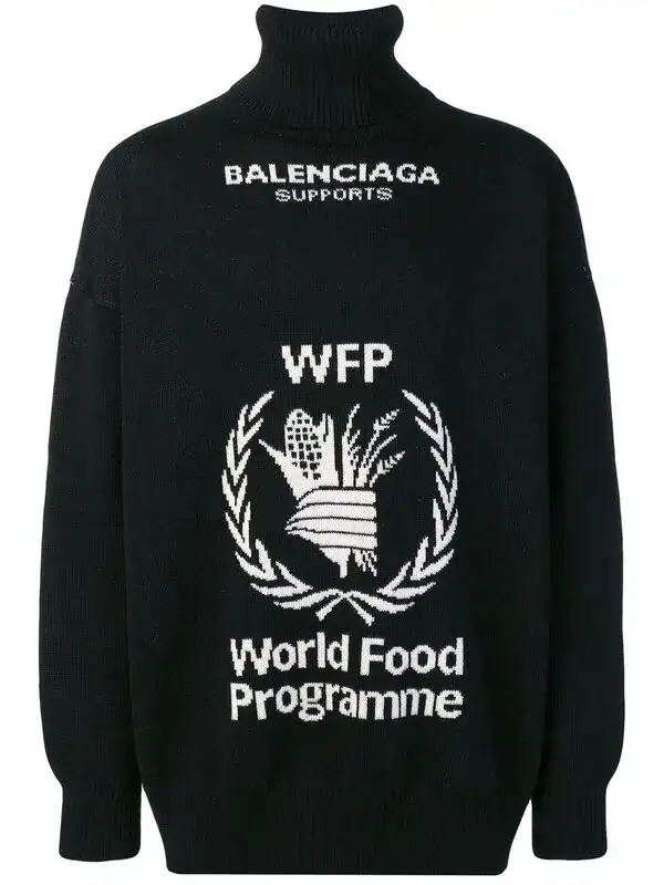 Balenciaga World Food Programme Turtleneck Sweater Black