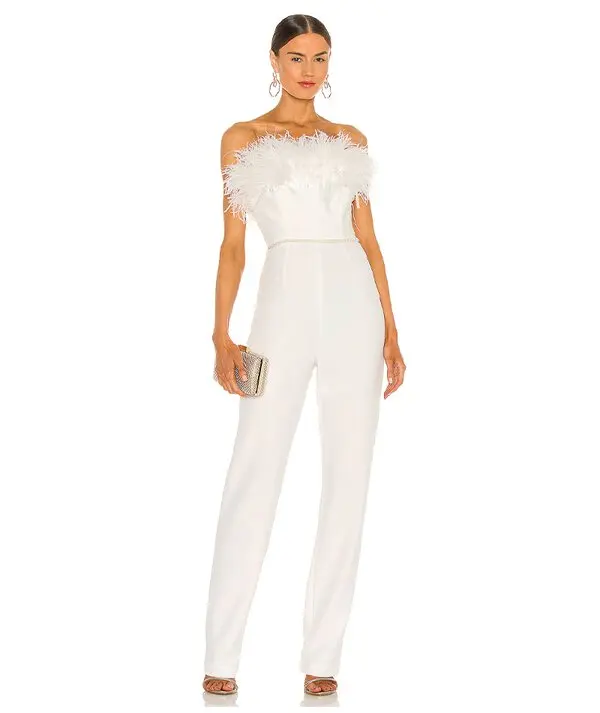 Bronx And Banco Feather Trimmed Jumpsuit
