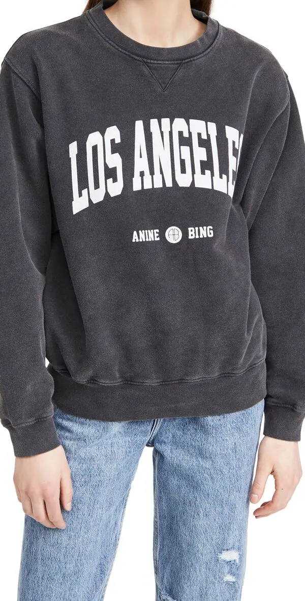 ANINE BING Ramona Los Angeles Sweatshirt - Washed Black