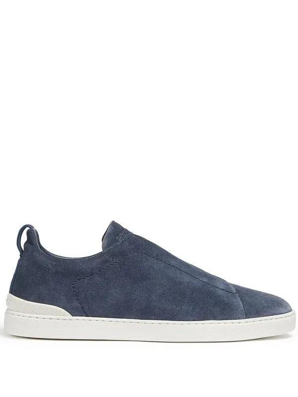Zegna Triple Stitch Slip-on Sneakers - Blue