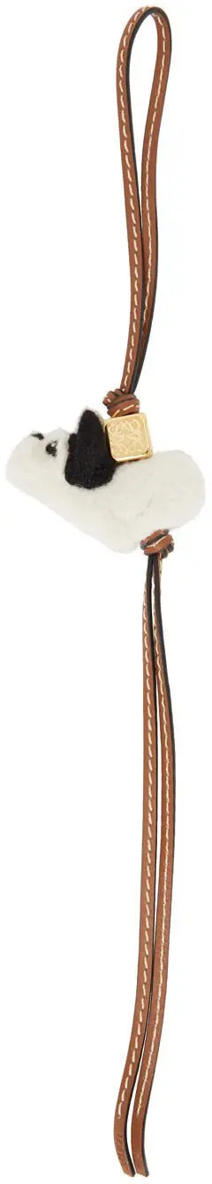 Loewe White & Black Puppy Charm Keychain - 2435 Natura | Editorialist