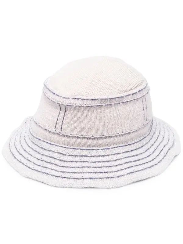BARRIE Contrast Stitching Bucket Hat - Neutrals