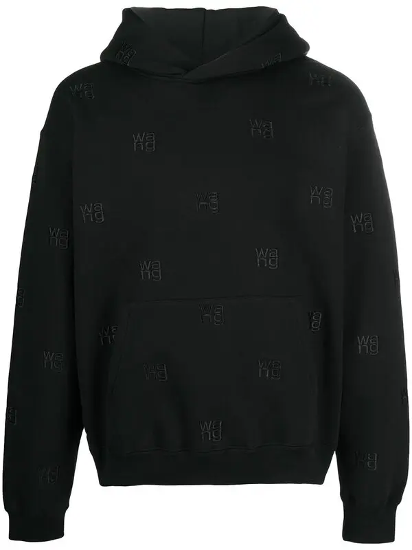 Alexander Wang Logo-Embroidered Hoodie In Black - 63% Off