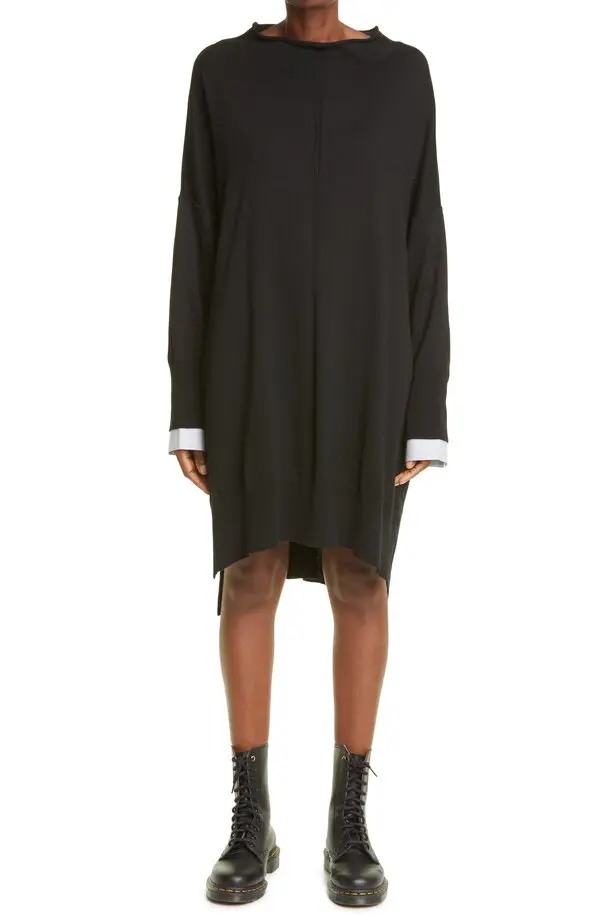 Y'S Asymmetrical Long Sleeve Sweater Dress In Black - 40% Off | Editorialist