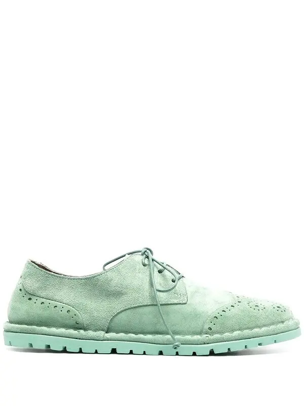 MarsèLl Suede-Effect Lace-Up Brogues In Green - 70% Off  display picture 3