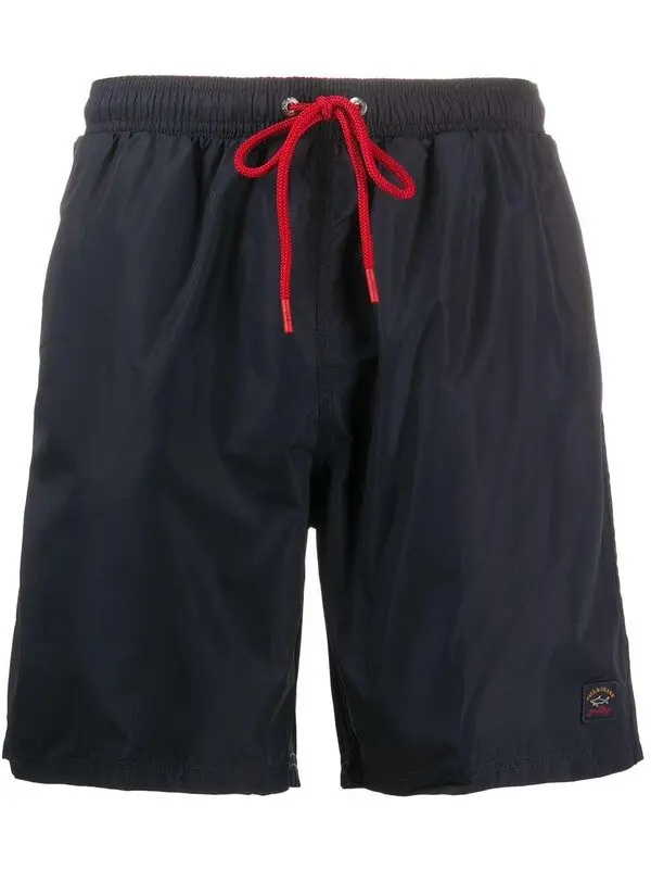 Paul & Shark Logo-patch Drawstring Swim Shorts