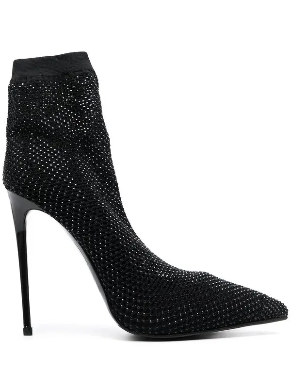 LE SILLA Crystal-embellished Sock Pumps - Black