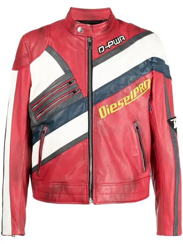 Diesel® Leather Motocro Jacket In Red - 30% Off | Editorialist