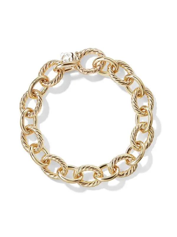 David Yurman 18kt Yellow Large Oval Link Chain Bracelet - Gold