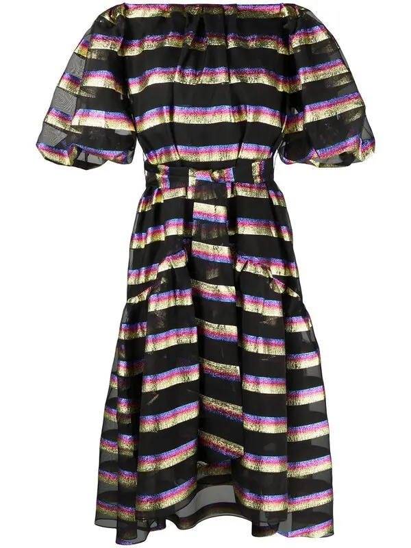 purple and black striped dress Sonia Rykiel