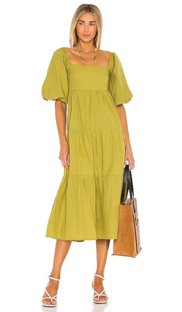 faithfull the brand kiona midi dress Faithfull The Brand Net Sustain Kiona Tiered Cotton-Poplin Midi Dress In  Orange - 60% Off