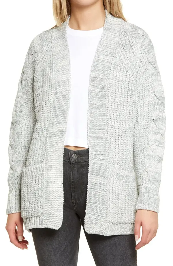 Buy Topshop Cable Knit Cardigan - Grey At 50% Off | Editorialist