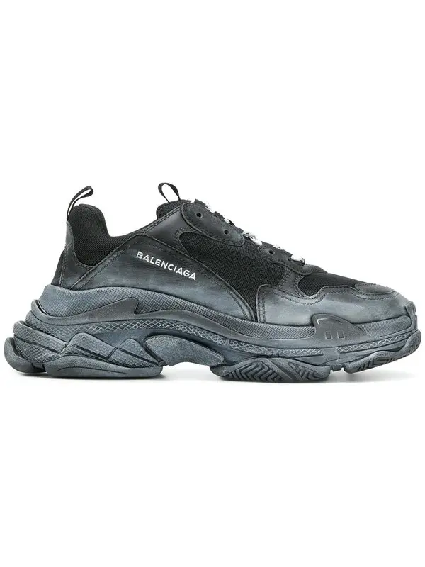 Balenciaga Triple S Sneakers Black Editorialist