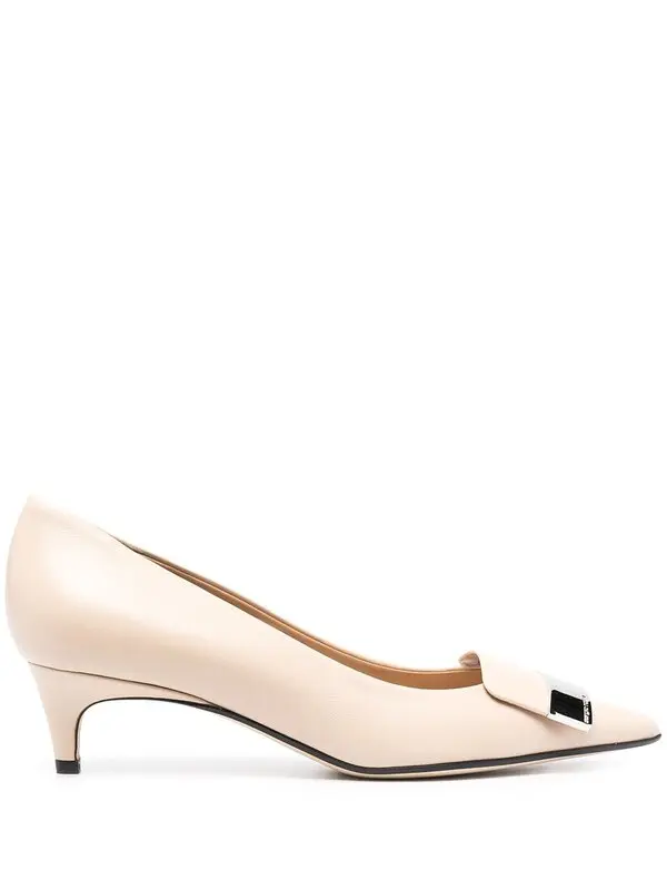 SERGIO ROSSI Sr1 45mm Plaque-embellished Pumps - Neutrals