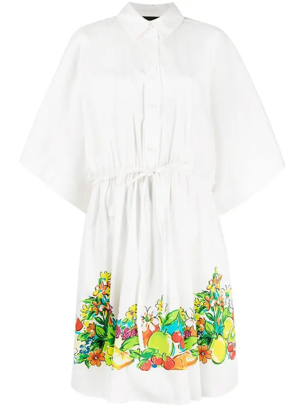 Moschino Fruit Print Shirt Midi Dress In White - 58% Off | Editorialist