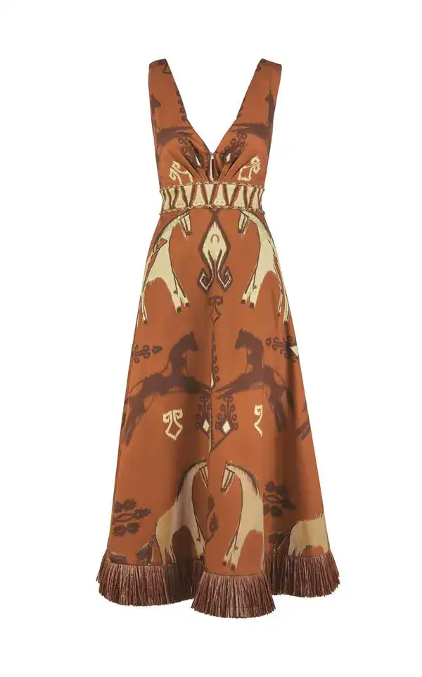 open lace back dress Elma Halter Knit Maxi Dress / Orange | Meshki
