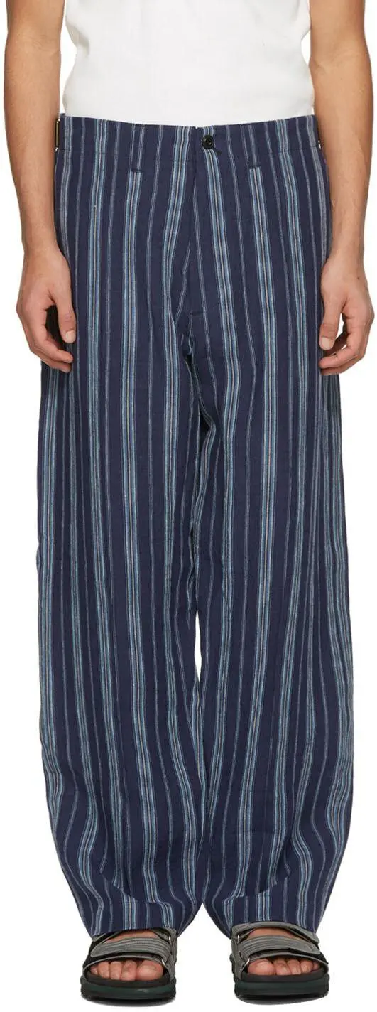 Nicholas Daley Navy 70s Trousers - Complete Price | Editorialist