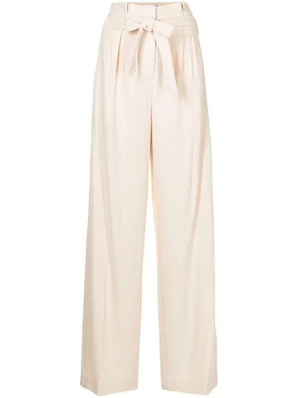 Simkhai Emiko Textured Wide-leg Trousers