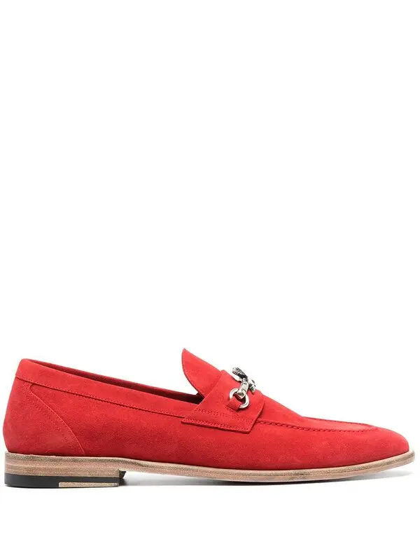 Etro Pegaso Suede Loafers In Red - 40% Off | Editorialist