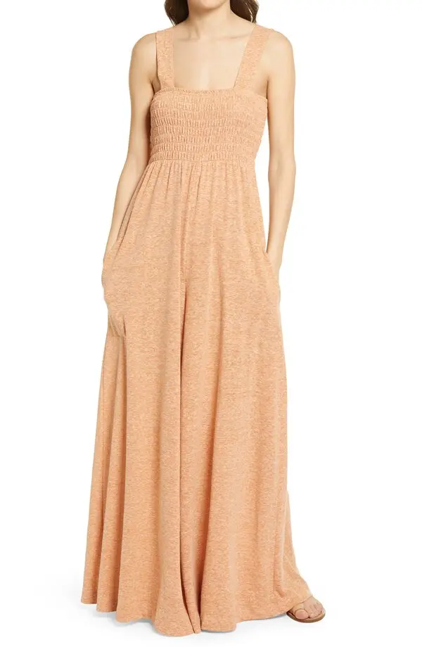 Free People Sleeveless Homecoming Jumpsuit In Bronzer 20% Off