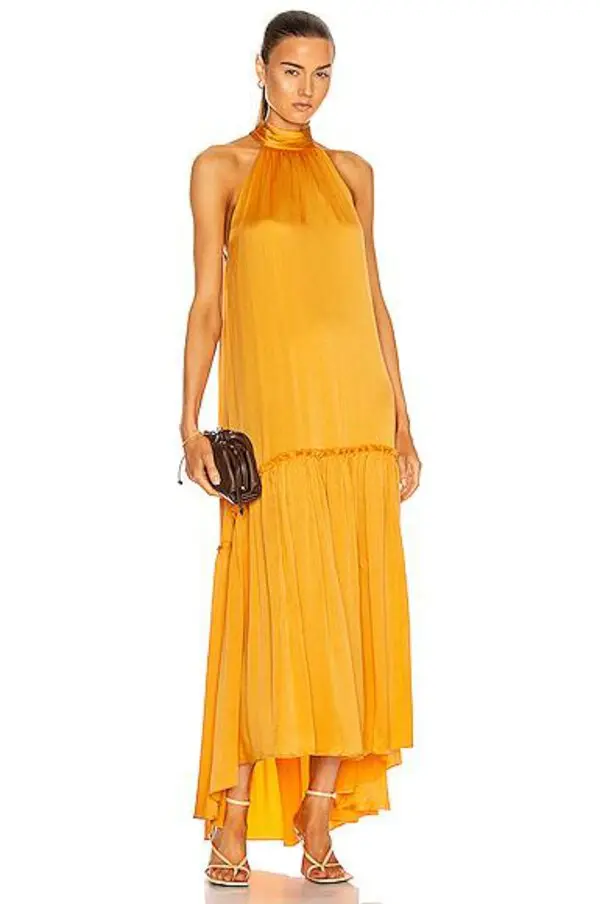 jonathan simkhai orange dress Jonathan Simkhai Bex Sequined Maxi Dress in Orange