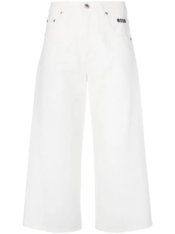 MSGM Logo-print Cropped Jeans