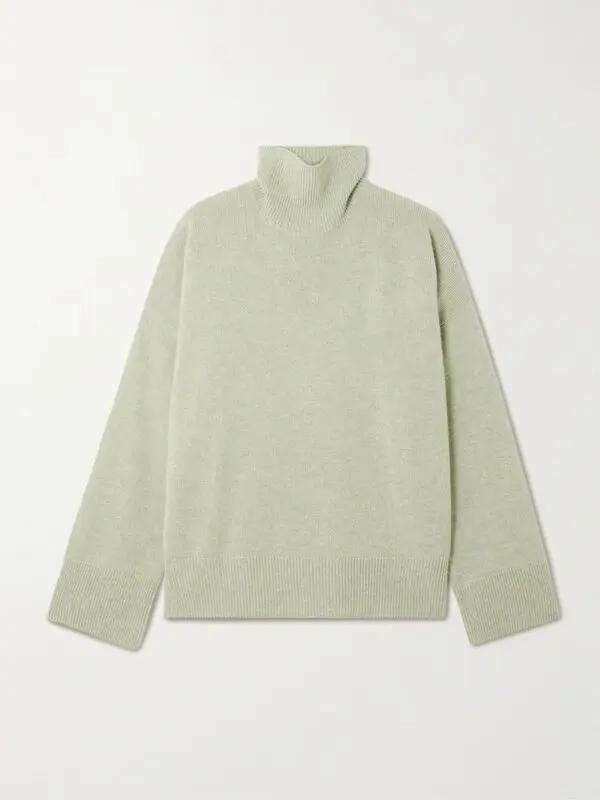 Le Kasha Organic Cashmere Turtleneck Sweater - Green