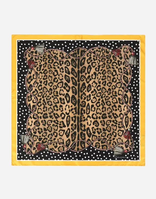 Dolce & Gabbana Leopard-print Twill Scarf - Multicolor
