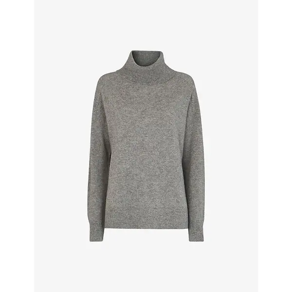 Whistles Roll Neck Cashmere Jumper - Grey