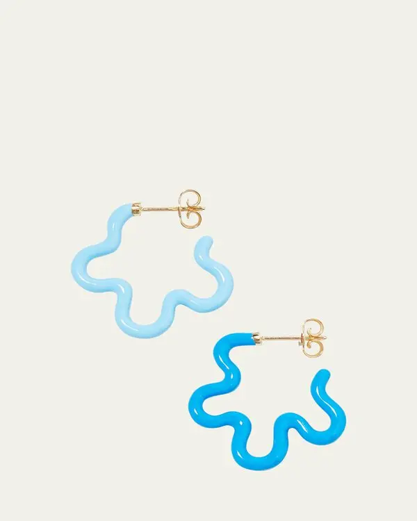 Bea Bongiasca Flower Hoop Earrings - Blue