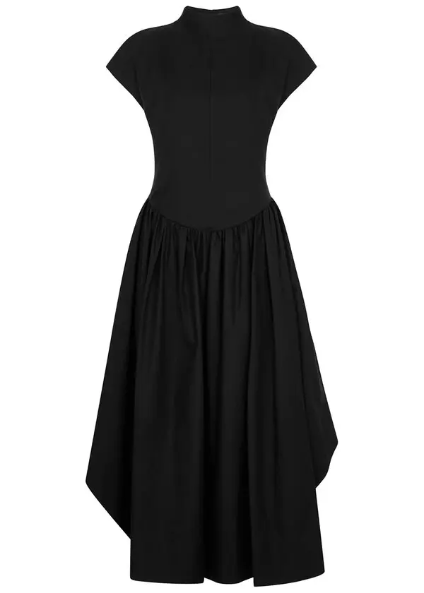 Khaite Lenore Cut-Out Cotton-Twill Dress In Black - 41% Off | Editorialist