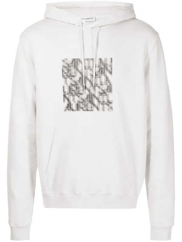 Saint Laurent Optical Illusion-print Relaxed Hoodie