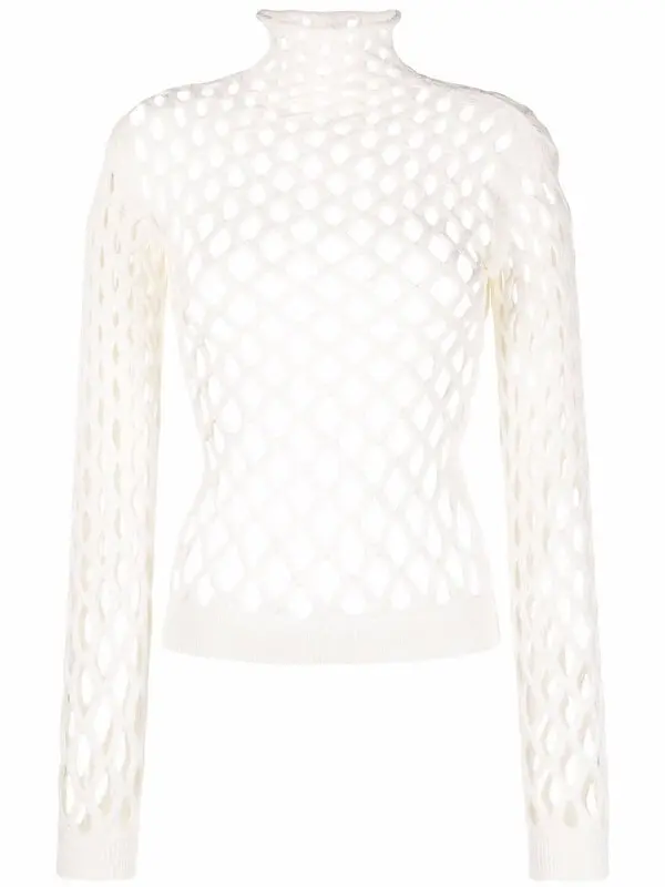 Valentino Garavani Cut-out Knitted Jumper - White