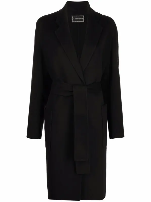 10 CORSO COMO Belted Wool Coat - Black