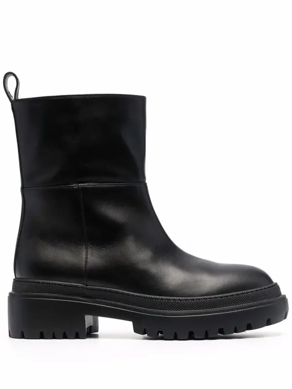 L' AUTRE CHOSE Ankle-length Leather Boots - Black