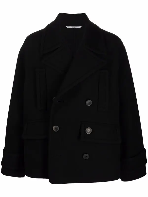 Valentino Garavani Double-breasted Virgin Wool-blend Coat - Black