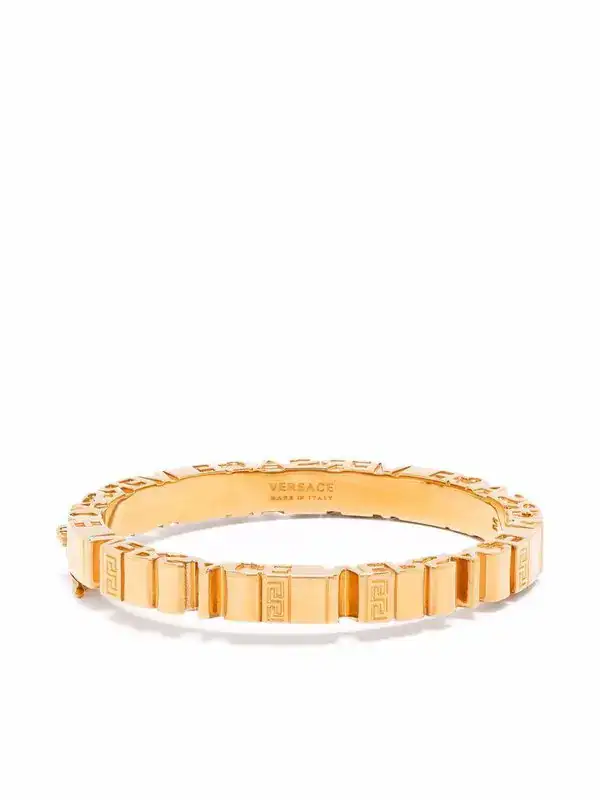 Versace Greca Ogo-Ettering Bange Braceet In Gold 57% Off