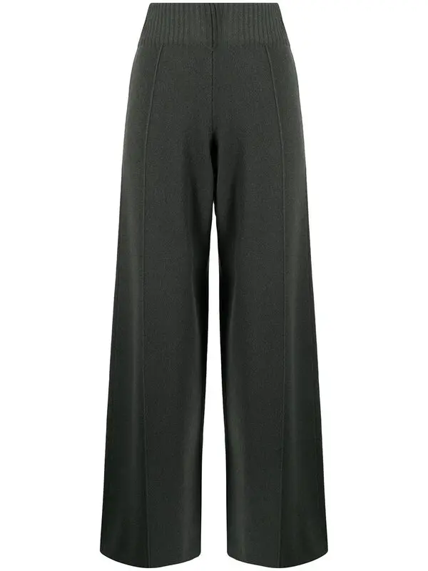 Pringle Of Scotland High-waisted Knit Trousers - Grey