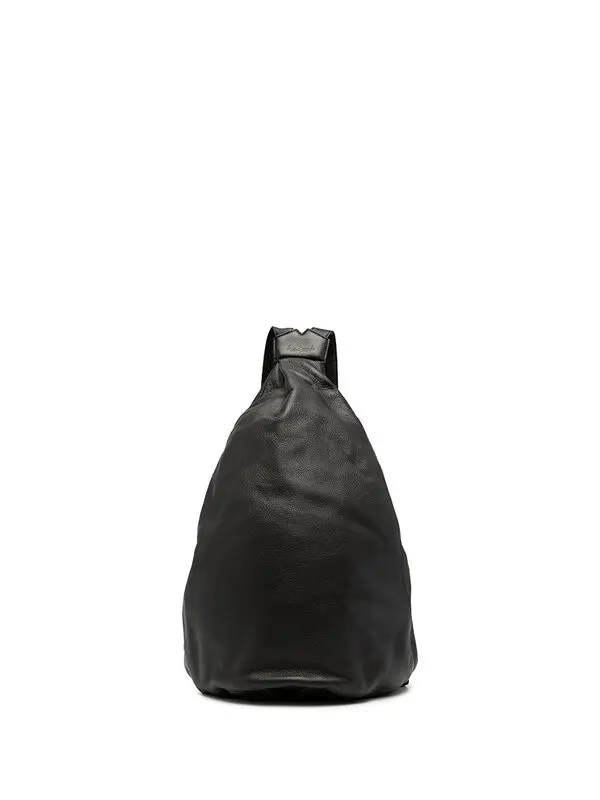 Yohji Yamamoto Logo-embossed Leather Backpack