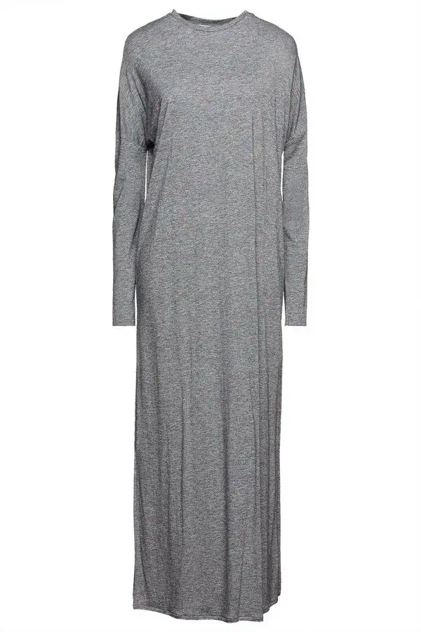 American Vintage Babiday MéLange Jersey Maxi Dress In Gray 50
