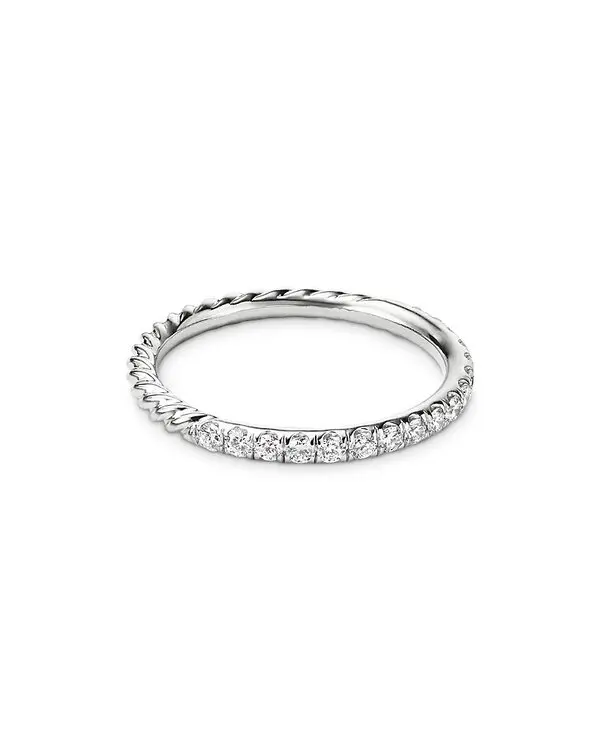 David Yurman 18k Gold Diamond Pave Band - White