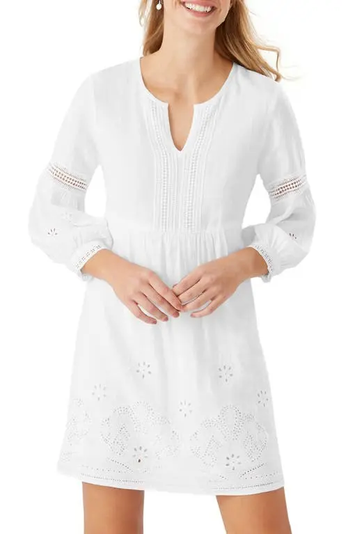 Tommy Bahama St. Lucia Split Neck Linen Blend Cover-Up Dress In White - 55%  Off | Editorialist